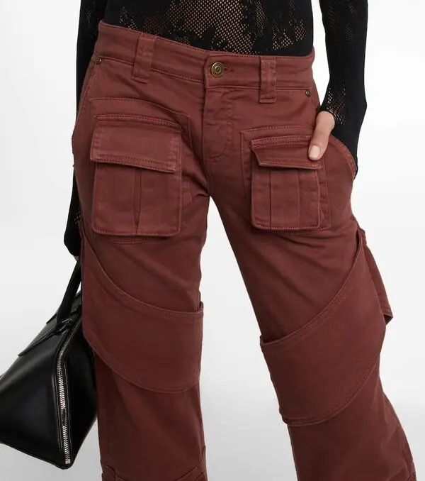 Blumarine Cotton Canvas Cargo Pants - Red