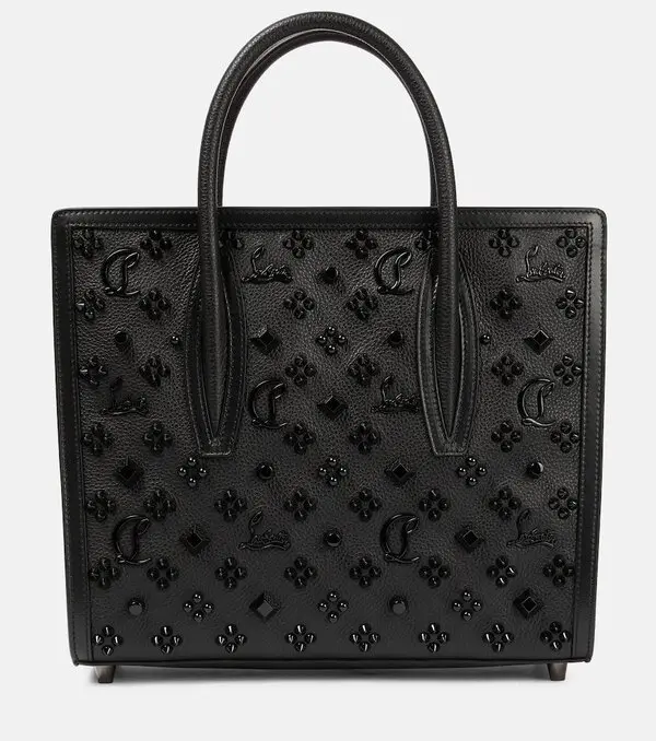 CHRISTIAN LOUBOUTIN Paloma Medium Leather Tote - Black