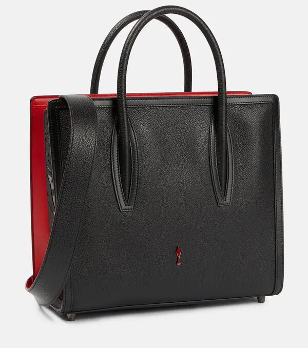 CHRISTIAN LOUBOUTIN Paloma Medium Leather Tote - Black
