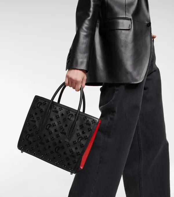 CHRISTIAN LOUBOUTIN Paloma Medium Leather Tote - Black