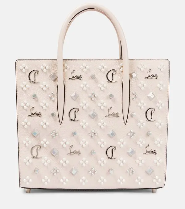 CHRISTIAN LOUBOUTIN Paloma Medium Leather Tote Bag - Beige
