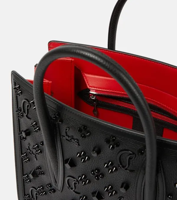 CHRISTIAN LOUBOUTIN Paloma Medium Leather Tote Bag - Black