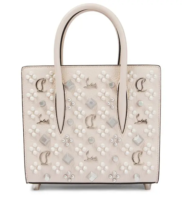 CHRISTIAN LOUBOUTIN Paloma Mini Leather Tote - Beige