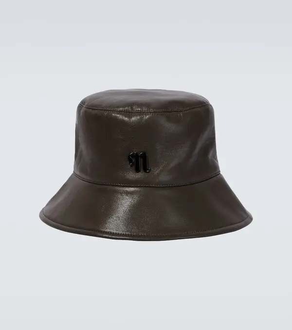 Nanushka Caran Faux-leather Bucket Hat - Brown