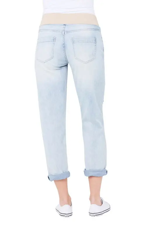 RIPE MATERNITY Baxter Ripped Boyfriend Jeans - Clean Fade