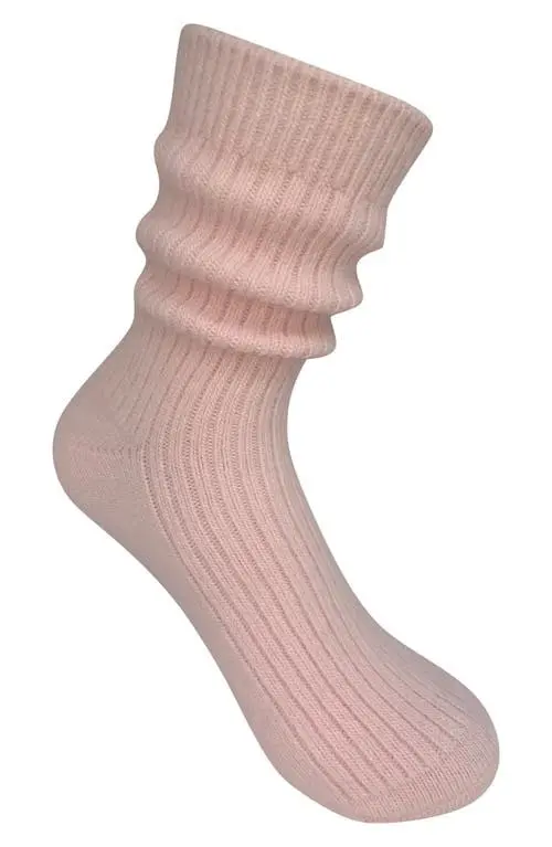 HIGH HEEL JUNGLE Cashmere Blend Crew Socks - Baby Pink