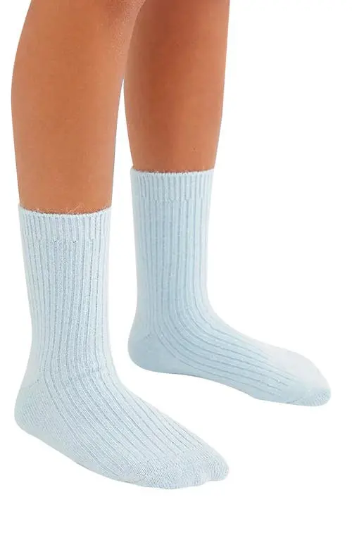 HIGH HEEL JUNGLE Cashmere Blend Crew Socks - Powder Blue