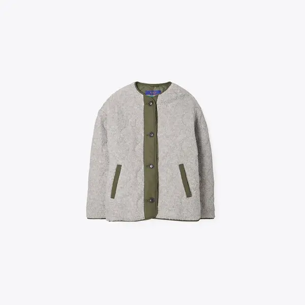 Tory Burch Reversible Quilted Fleece Jacket