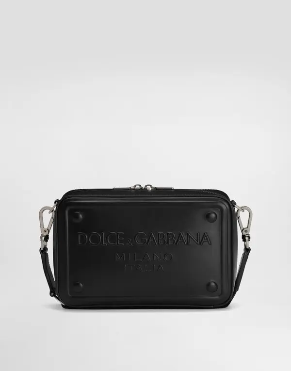 Dolce & Gabbana Calfskin Crossbody Bag With Logo - Black