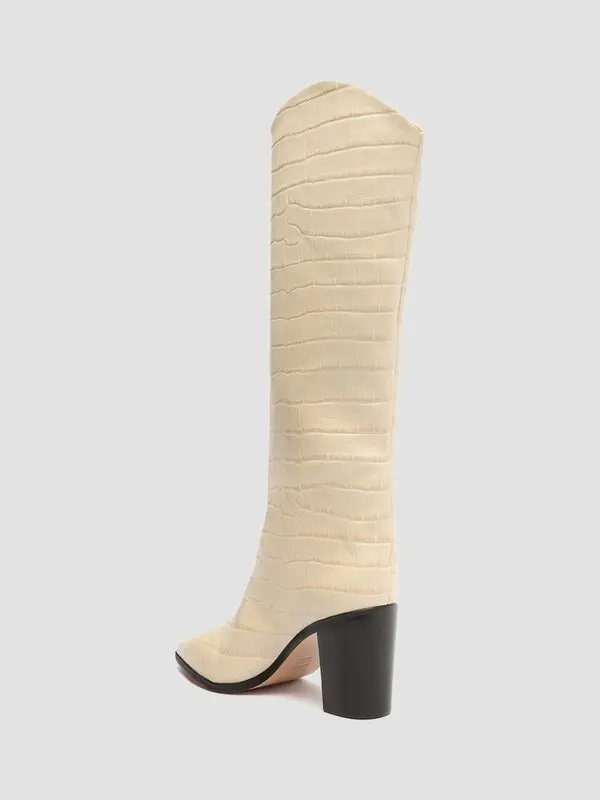 Schutz Maryana Croc-embossed Leather Boots