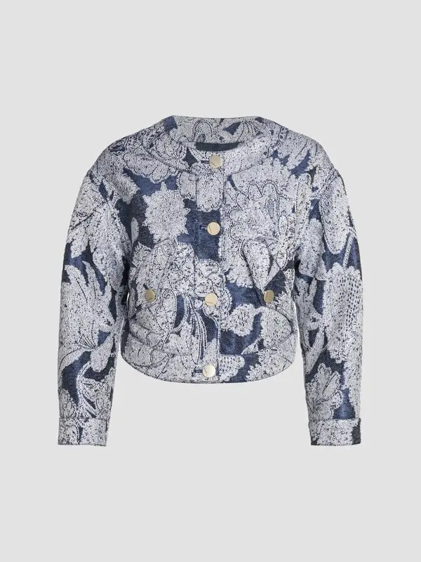 Giorgio Armani Floral Jacquard Cropped Jacket