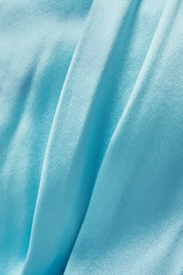 Monique Lhuillier One-shoulder Belted Draped Silk-satin Gown