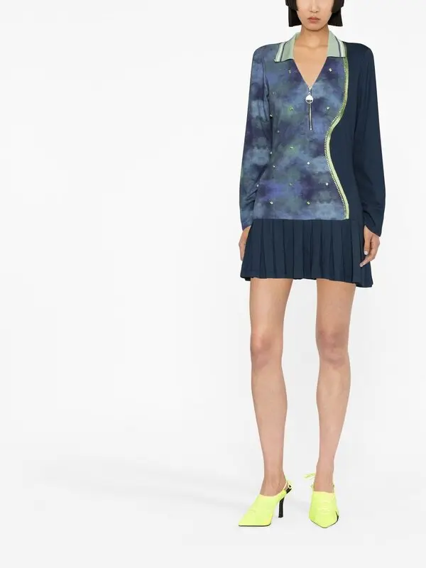 Ahluwalia Shakti-print Pleated Jumper Dress