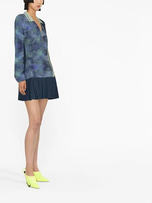 Ahluwalia Shakti-print Pleated Jumper Dress