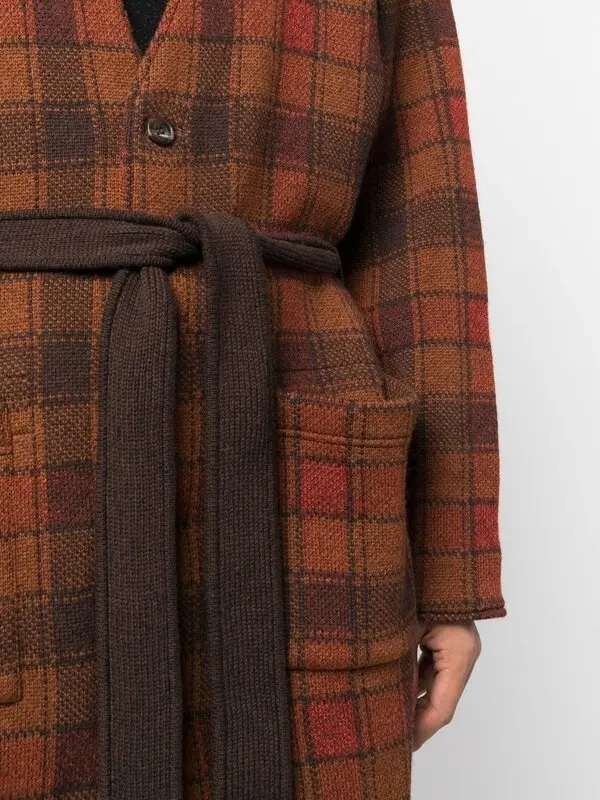 WHITE MOUNTAINEERING Checked Wool-mohair Blend Cardigan