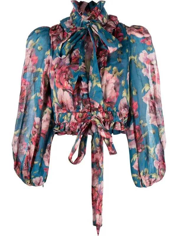 Zimmermann High Tide Cropped Blouse