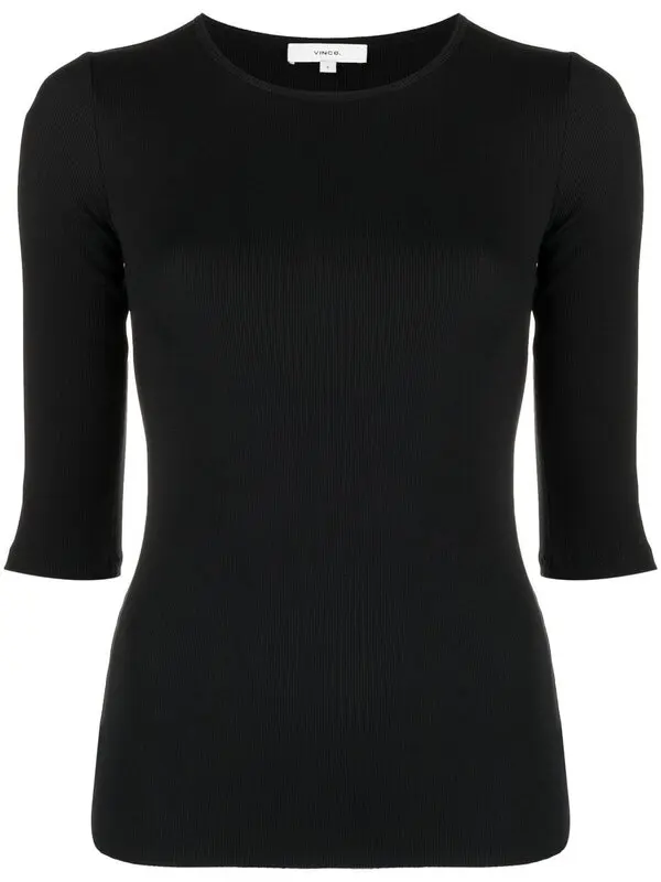 Vince Fine-ribbed Top - Black