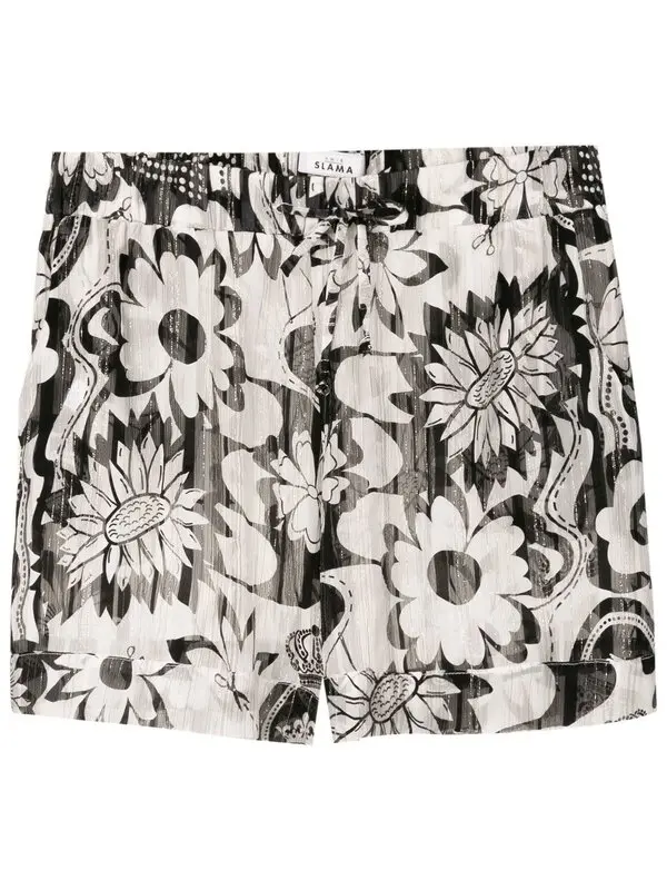 AMIR SLAMA High-waisted Floral-print Shorts