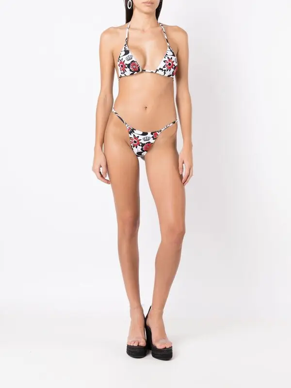 AMIR SLAMA Floral-print Bikini Set - Multicolour