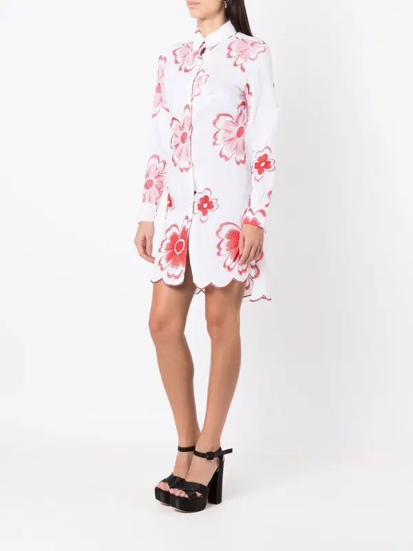 AMIR SLAMA Floral-embroidered Shirt Dress