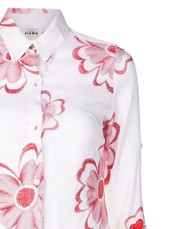 AMIR SLAMA Floral-embroidered Shirt Dress