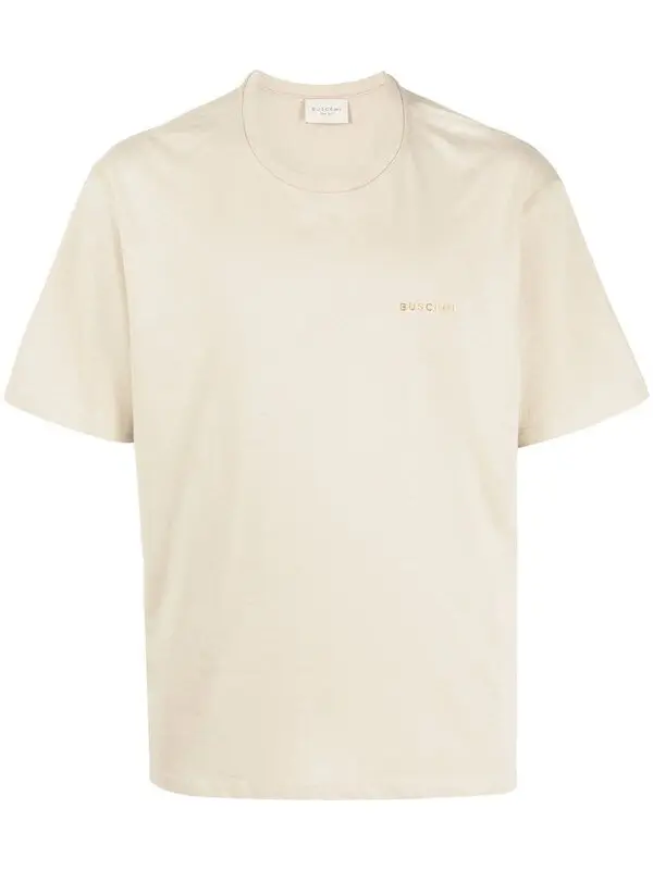 Buscemi Metal-logo Cotton T-shirt - Brown