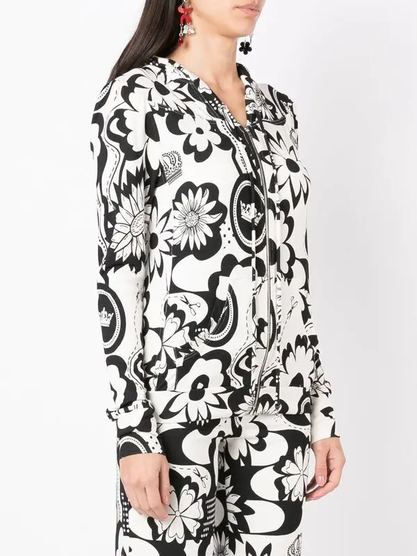 AMIR SLAMA Floral-print Zip-up Jacket