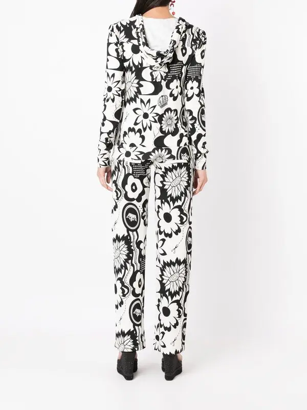 AMIR SLAMA Floral-print Zip-up Jacket