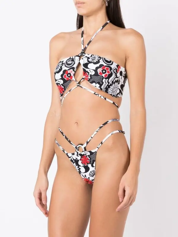 AMIR SLAMA Floral-print Bikini Set