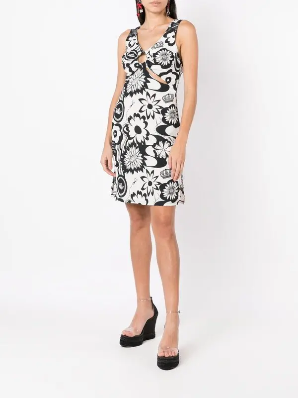 AMIR SLAMA Floral-print Mini Dress