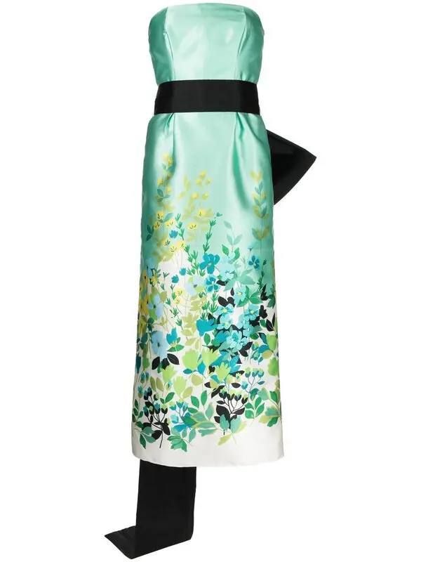 BAMBAH Oversized Bow Detail Gown - Green