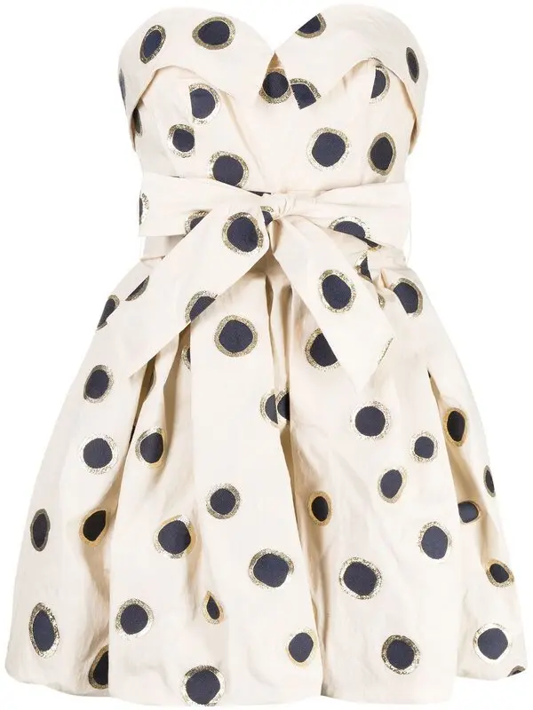 BAMBAH Polka Dot Dress - Neutrals