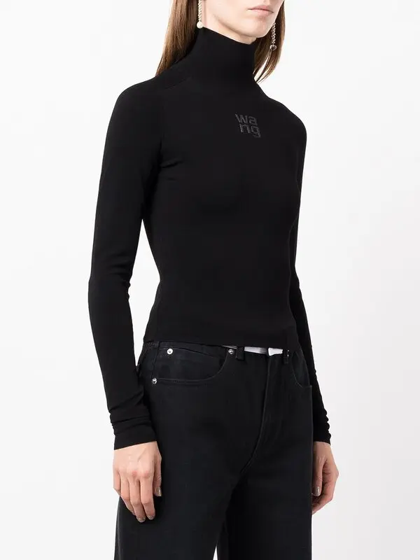 Alexander Wang Roll Neck Embossed-logo Jumper