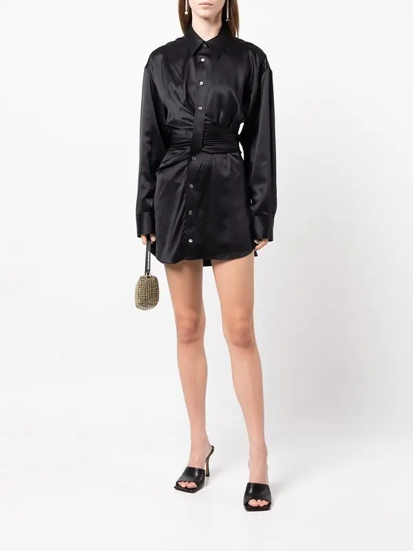Alexander Wang Draped Satin Shirt Dress