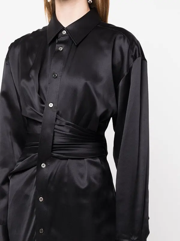 Alexander Wang Draped Satin Shirt Dress