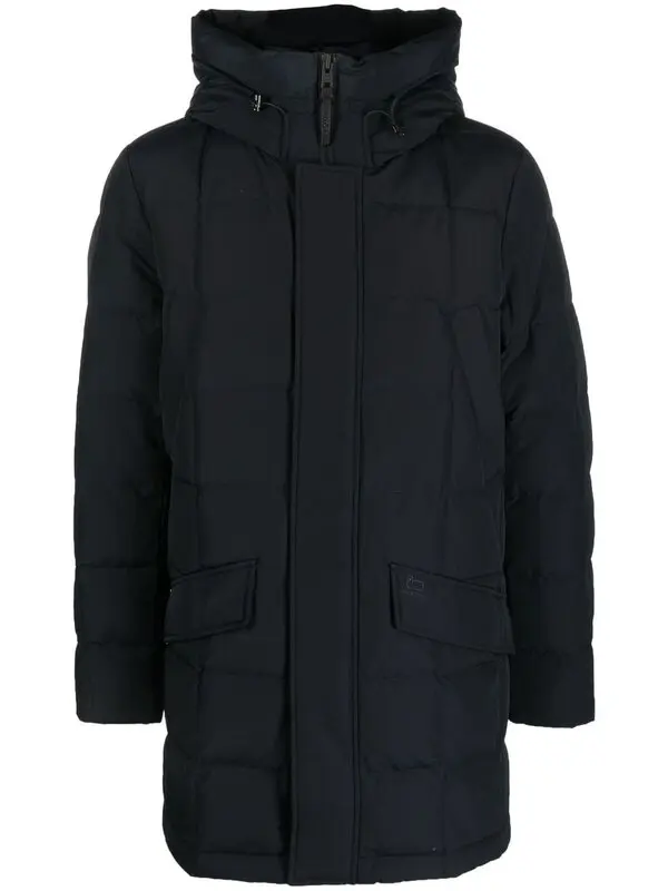 Woolrich Funnel Neck Padded Coat - Blue