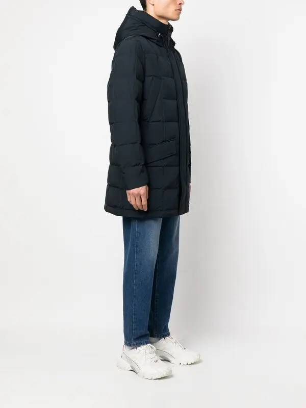 Woolrich Funnel Neck Padded Coat - Blue