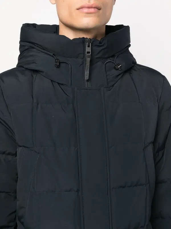 Woolrich Funnel Neck Padded Coat - Blue