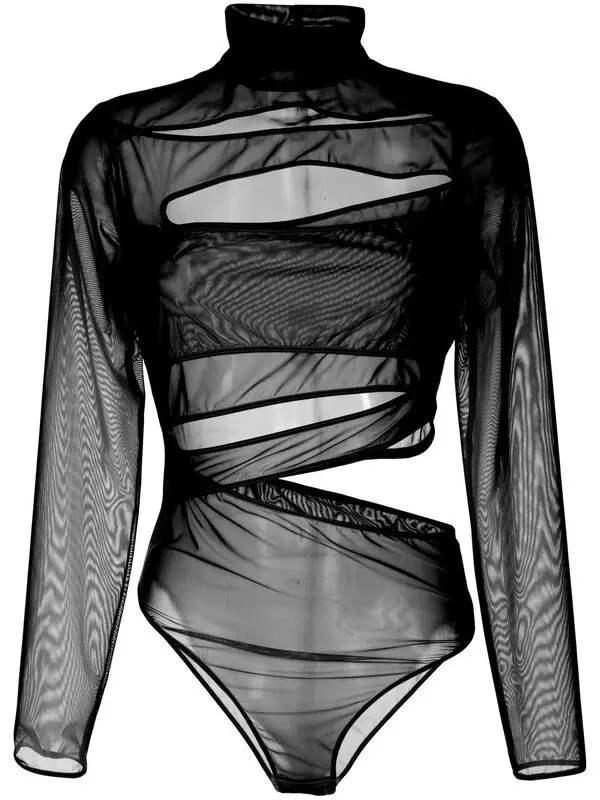 BOYAROVSKAYA Cut-out Sheer Bodysuit