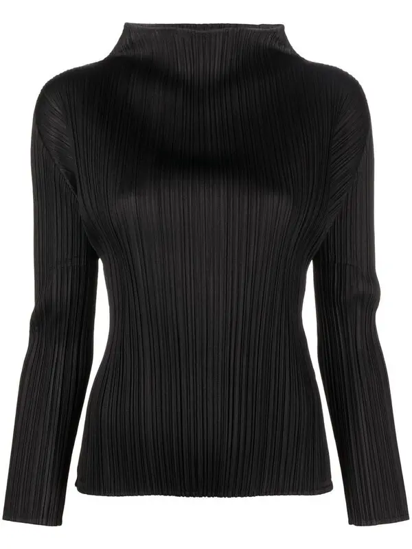 Issey Miyake High-neck Pleated Top