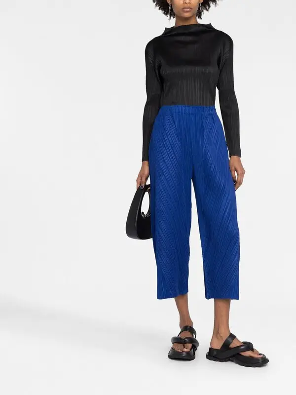 Issey Miyake High-neck Pleated Top