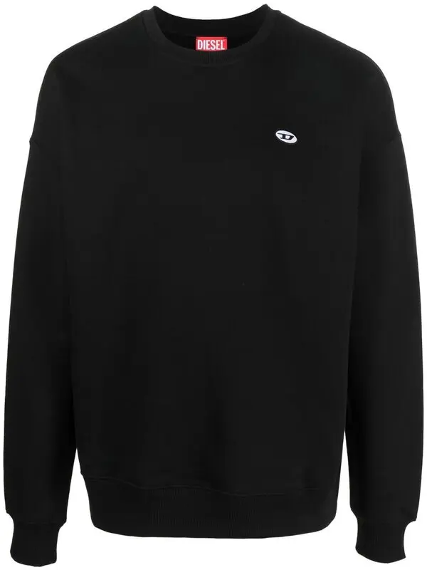 DIESEL® S-rob-doval-pj Cotton Sweatshirt - Black
