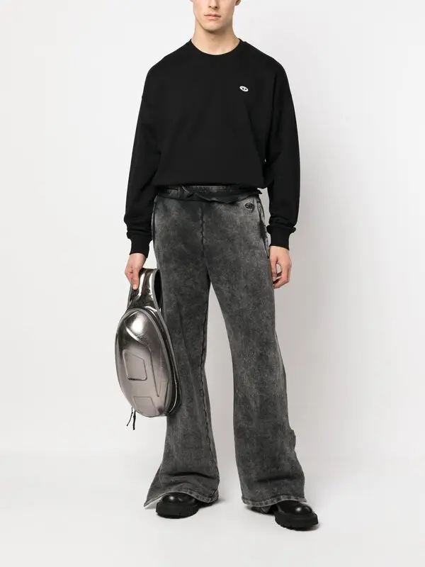 DIESEL® S-rob-doval-pj Cotton Sweatshirt - Black