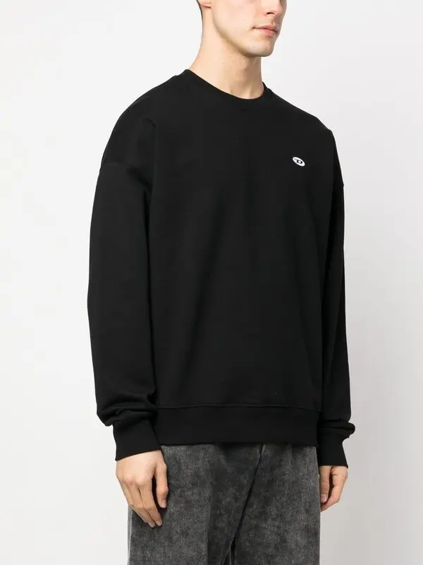 DIESEL® S-rob-doval-pj Cotton Sweatshirt - Black