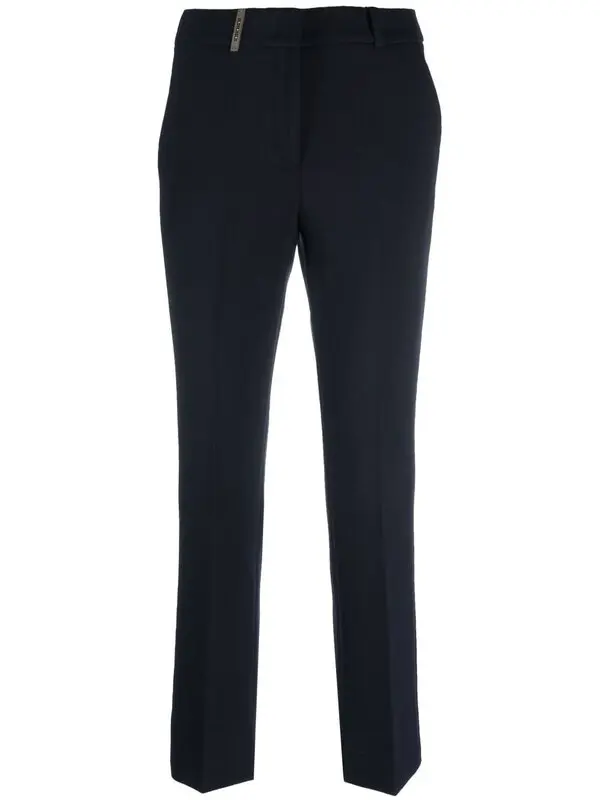 Peserico Cropped Tailored Trousers - Blue