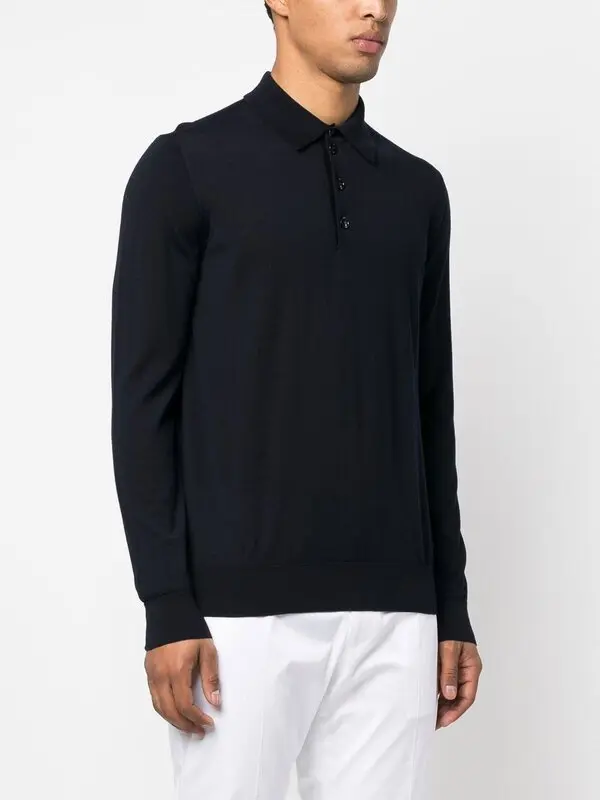 Giorgio Armani Button-front Long-sleeved Polo Shirt