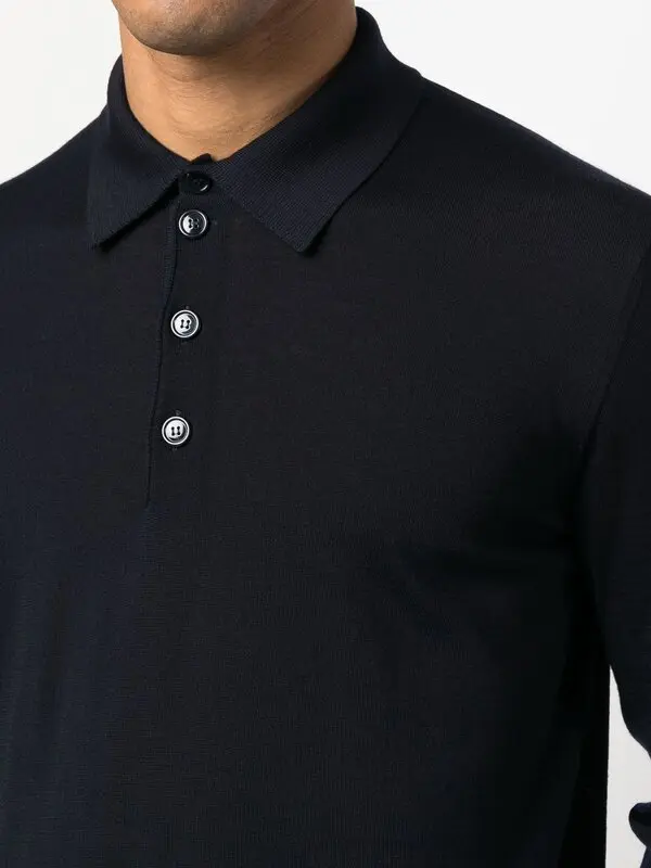 Giorgio Armani Button-front Long-sleeved Polo Shirt