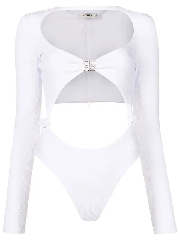 AMIR SLAMA Cut-out Detail Swimsuit - White