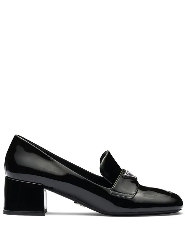 Prada Triangle-logo Patent Leather Loafers