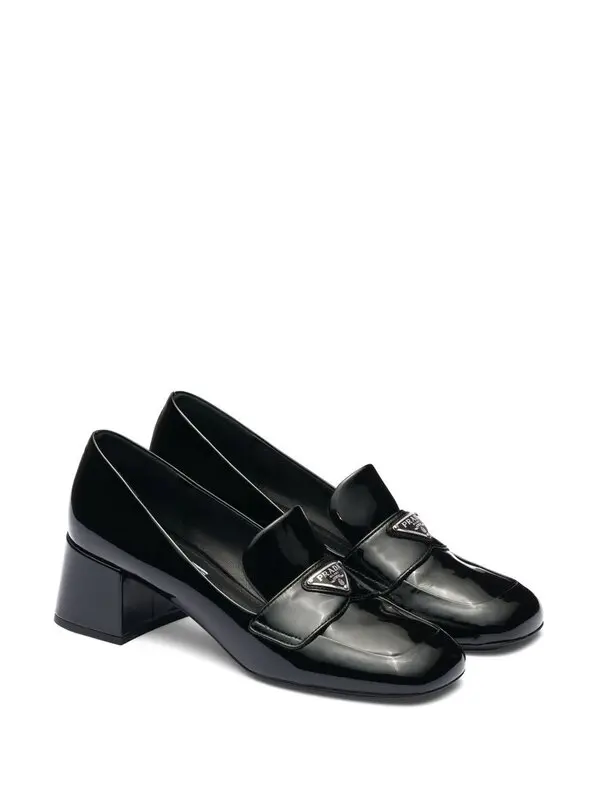 Prada Triangle-logo Patent Leather Loafers